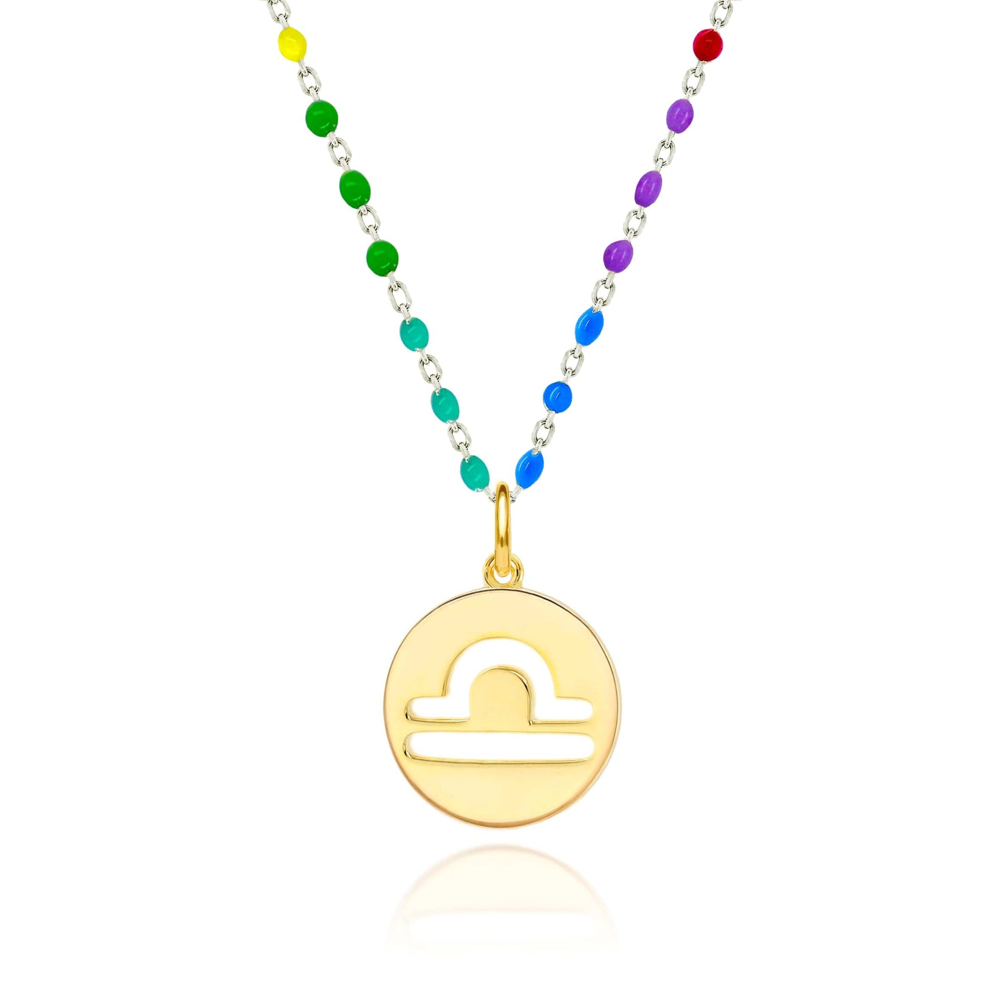 Libra Zodiac Enamel Chain Pendant